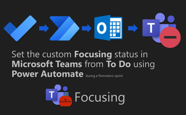 Set the custom Focusing status in Microsoft Teams from To Do using ...